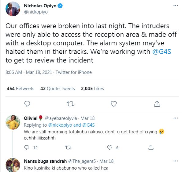 Break-in at offices of Ugandan LGBT ally lawyer Nicholas Opiyo